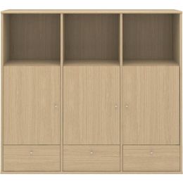 Highboard &raquo;Mistral Hochkommode, Hochschrank&laquo; mit T&uuml;ren und Schubladen, Breite: 133cm, anpassungsbar Designm&ouml;bel wei&szlig; B/H/T: 133cm x 119,5cm x 42cm, 3 