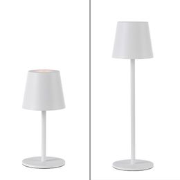 JUST LIGHT LED Tischleuchte &raquo;EURIA, 2er Set&laquo; LED-Board 2 Stk. Warmwei&szlig; LED Akku Tischlampe wei&szlig; 1, &Oslash; 11cm H: 37cm, 2 Stk.