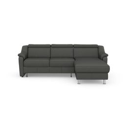 Sit & More sit&more Ecksofa &raquo;Freetown L-Form&laquo; inklusive Kopfteilverstellung und komfortablem Federkern grau B/H/T: 257cm x 84cm x 166cm, Luxus-Microfaser ALTARA 