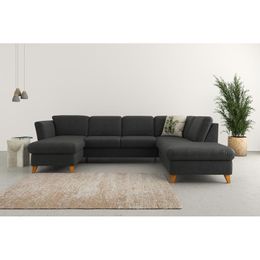 Home Affaire Wohnlandschaft &raquo;Trelleborg U-Form&laquo; Federkern-Polsterung, wahlweise mit Schlaffunktion und Stauraum grau 100% Polyester B/H/T: 307cm x 