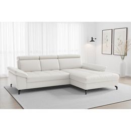 Sit & More sit&more Ecksofa &raquo;Vanity L-Form, B: 264 cm, Leder&laquo; Inkl.Sitz-,Kopf-und Armteilverstellung wei&szlig; B/H/T: 264cm x 84cm x 181cm, NaturLEDER , Recamiere 