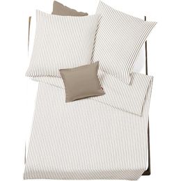 Fleuresse Bettw&auml;sche &raquo;Rio&laquo; 2 Stk. Feine buntgewebte Seersucker-Bettw&auml;sche mit Rei&szlig;verschluss beige Seersucker, Obermaterial: 100% Baumwolle B/L: 155cm