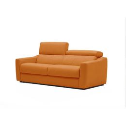 Egoitaliano Schlafsofa &raquo;STRIKE, Made in Italy-Designsofa mit Dauerschlaffunktion,Breite 195 cm&laquo; Schlafsofa aus Echtleder Bull mit verstellbaren Kopfst&uuml;tzen Leder 