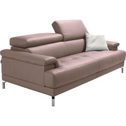 Egoitaliano 2,5-Sitzer &raquo;Soul, Design und Sitzkomfort auf hohem Niveau, tolle Details&laquo; inkl. Kopfteilverstellung f&uuml;r noch mehr Komfort, Designfu&szlig; beige Leder &raquo;BULL