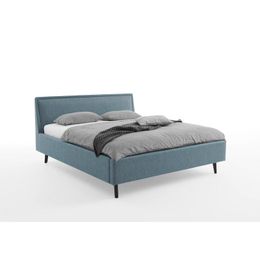 Meise M&ouml;bel meise.m&ouml;bel Polsterbett &raquo;Frieda&laquo; wahlweise mit Lattenrost und Bettkasten blau Liegefl&auml;che L&auml;nge B: 200cm x 180cm, Webstoff Mit Lattenrost und 