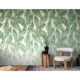 Livingwalls living walls Vliestapete &raquo;Fototapete Botanical Sketch Leaves&laquo; Vlies B/L: 159m