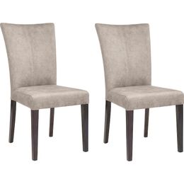 Home Affaire 4-Fu&szlig;stuhl &raquo;Aspen&laquo; (Set) 2 Stk.Beine aus massiver Buche, wengefarben lackiert wei&szlig; Polyester B/H/T: 46cm x 94,5cm x 59cm, 2 Stk., 