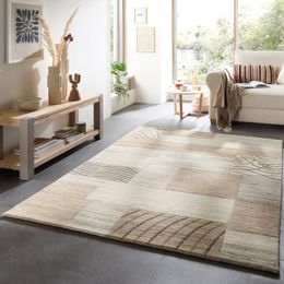 Wollteppich Theko, B:140cm H:14mm L:200cm, grau, Wolle, Wohnzimmer, Teppiche, "Royal Natur 4028", reine Wolle, handgetuftet, Naturt&ouml;ne,