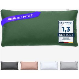 Kissenbezug &raquo;Mikrofaser Kissenbezug - Allergiker Kopfkissenbezug - unfassbar weich&laquo; Gr&ouml;&szlig;e 80x80, 40x80 und 70x90 cm; versteckter Rei&szlig;verschluss gr&uuml;n 