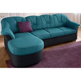 DOMO collection Ecksofa &raquo;FLORES Schlafsofa, 233x142x86 cm, L-Form&laquo; whlw. mit Bettfunktion, whlw. mit Federkern schwarz Kunstleder SOFTLUX / Struktur (