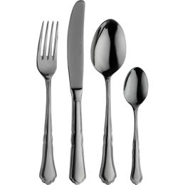 Pinti Inox PINTINOX Besteck-Set &raquo;Settecento Treasure&laquo; Optik schwarz PVD Beschichtung grau Edelstahl 18/10 30 tlg.