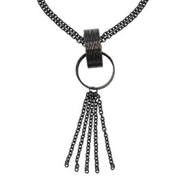 Firetti Damen Lange Kette "Schmuck Geschenk Rough Rings Y-Kette", Metall, L: 63, schwarz, Metall, Halsketten