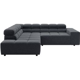 Ecksofa Home Affaire, B:249cm H:70cm T:215cm, grau, 100% Polyester, Wohnzimmer, Sofas, "Ancona, Ecksofa, incl. Kopfteilverstellung, Breite 249 cm,