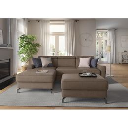 Sit & More sit&more Ecksofa &raquo;Scarlett L-Form&laquo; inklusive Kopfteilverstellung, optional Schlaffunktion & Bettkasten grau B/H/T: 258cm x 172cm, Luxus-Microfaser, 