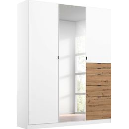 Dreht&uuml;renschrank Rauch, B:136cm H:197cm T:54cm, wei&szlig;, Holzwerkstoff, Schr&auml;nke, "Kleiderschrank Schrank Garderobe W&auml;scheschrank Ankleide ONTARIO", mit