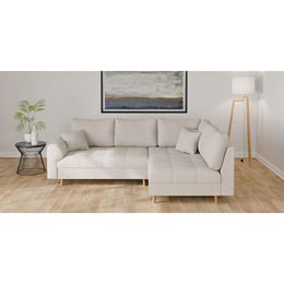 Home Affaire Ecksofa &raquo;CHARRE L-Form mit Ottomane, Ma&szlig;e B/T/H: 231/161/81 cm&laquo; feine Steppung, lose R&uuml;cken- und Zierkissen, auch in Cord und Boucl&eacute; 