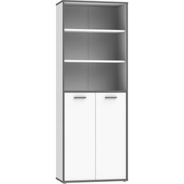 FORTE Aktenregal &raquo;Keflav&laquo; Breite 84,5 cm wei&szlig; Holzwerkstoff B/H/T: 84,5cm x 226,4cm x 41,5cm, 6 Stk. offene F&auml;cher