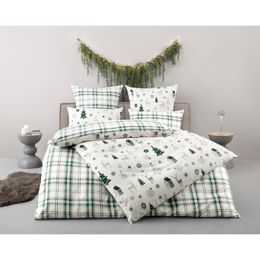 OTTO home Bettw&auml;sche &raquo;Mikkel&laquo; 2 Bettw&auml;sche ab Gr. 135x200 cm,100% Baumwolle, Weihnachten Flanell, Obermaterial: 100% Baumwolle B/L: 155cm x 220cm, 1 
