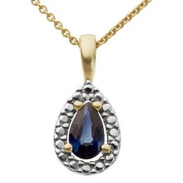 Firetti Damen Kettenanh&auml;nger "Schmuck Geschenk Gold 333 Halsschmuck Anh&auml;nger f&uuml;r Halskette Saphir", Gelbgold 333, 0,5 g, bunt, Gelbgold 333,