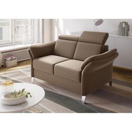 Sit & More sit&more 2-Sitzer &raquo;Vincenzo&laquo; braun B/H/T: 156cm x 84cm x 93cm, Luxus-Microfaser,mit Kopfteilverstellung