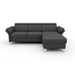 Sit & More sit&more Ecksofa &raquo;Vincenzo L-Form&laquo; inklusive Kopfteilverstellung, optional Schlaffunktion & Bettkasten grau B/H/T: 252cm x 84cm x 165cm, Luxus-