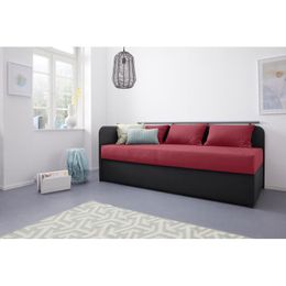 Maintal Polsterliege &raquo;Diana&laquo; rot Liegeh&ouml;he 38cm, Liegefl&auml;che B/L: 83cm x 200cm, kein H&auml;rtegrad, 5-Zonen-Komfortpolsterung