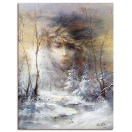Leinwandbild Artland, B:30cm H:40cm, wei&szlig;, Leinwand, Wohnzimmer, Bilder, "Winter", auf Holzrahmen gespannt
