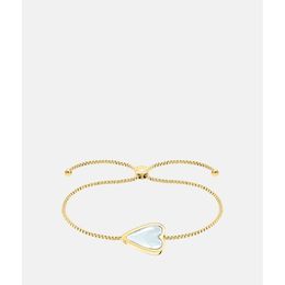 Liebeskind Berlin Damen Edelstahlarmband &raquo;Schmuck Geschenk Armkette Glass Heart&laquo; mit Glasstein gold 24cm, Edelstahl