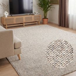 ELLE DECORATION Teppich &raquo;Rocco&laquo; rechteckig 10 mm H&ouml;he L&auml;ufer, waschbar, Wohnzimmer, Esszimmer, Woll-Optik beige Polypropylen B : 80cm 1 Stk., 10mm, L: