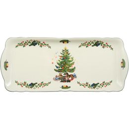 Seltmann Weiden Servierplatte "Kuchenplatte Marieluise Weihnachten 34,6 x 14,9 cm wei&szlig;-gr&uuml;n", B/H/L: 14,9cm x 2,8cm x 34,6cm, bunt, Servierplatten,