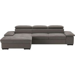 Sit & More sit&more Ecksofa &raquo;Alcudia L-Form&laquo; wahlweise mit Schlaffunktion braun 100% Polyester B/H/T: 286cm x 73cm x 174cm, Luxus-Microfaser Euphoria, Recamiere 