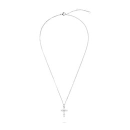 Tamaris Damen Kette mit Anh&auml;nger "Cross, Kreuz", Edelstahl, L: 47 B: 0,4mm, silber, Edelstahl, B:0,4mm, Halsketten
