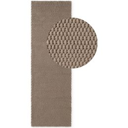 Teppich Ted Baker, B:80cm H:15mm L:250cmbeige grau, Oberfl&auml;che: 100% Polyester. R&uuml;ckseite: 100% Polyester, Wohnzimmer, Teppiche, "Rope", Handgemacht,