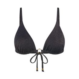 Triumph Damen Triangel-Bikini-Top "Summer Sunset N", schwarz, Gr. 42, Glitzergarne;Microfaser, Obermaterial: 70% Polyamid, 16% metallisierte Fasern,