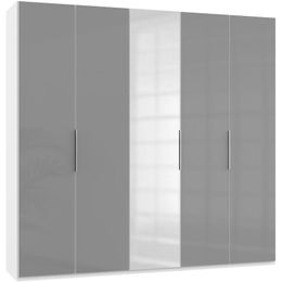 wimex Kleiderschrank &raquo;Level by fresh to go&laquo; mit Glas- und Spiegelt&uuml;ren wei&szlig; B/H/T: 250cm x 236cm x 58cm, T&uuml;ren: 5 Stk.