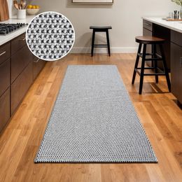 Sanat Teppich &raquo;Lora Plus, auch als L&auml;ufer&laquo; rechteckig 5 mm H&ouml;he Kurzflor, uni, gekettelt, Wohnzimmer, Kinderzimmer schwarz Kunstfaser B : 80cm 1 Stk., 5mm, 