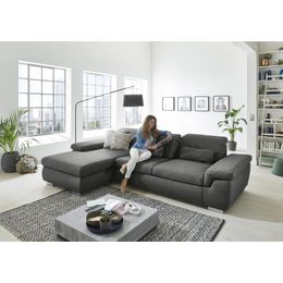 Ecksofa DIE PLANBAR, B:325cm H:85cm T:195cm, grau, 100% Polyester, Wohnzimmer, Sofas, "MP-IN17041 L-Form, Breite 325 cm", Sitztiefenverstellung,