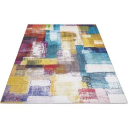 LUXOR living Teppich &raquo;Prima 2&laquo; rechteckig 7 mm H&ouml;he Kurzflor, Patchwork Muster, Vintage Design, Wohnzimmer bunt Kunstfaser B : 200cm 1 Stk., 7mm, L: 