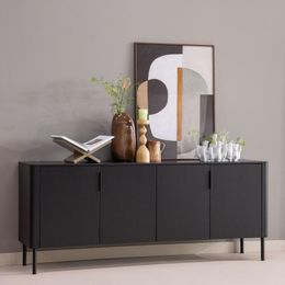 Woood Sideboard &raquo;Gunnar mit FSC -Mix Massivkiefer subtile Griffmulden 201 x 44 x 85 cm&laquo; Tragkraft 20 kg pro Einlegeboden, einfach zu montieren, mit 