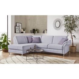 Sit & More sit&more Ecksofa &raquo;Clio L-Form&laquo; wahlweise mit Schlaffunktion und Bettkasten, inklusive Federkern silber B/H/T: 254cm x 89cm x 190cm, Struktur, Ottomane