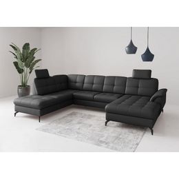 Sit & More sit&more Wohnlandschaft &raquo;Zora&laquo; B/H/T: 212cm, NaturLEDER ,mega-Recamiere rechts,mit Bett,mit Bettkasten