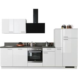 KOCHSTATION K&uuml;chenzeile &raquo;KS-Scafa, mit h&ouml;henverstellbaren F&uuml;&szlig;en&laquo; vormontiert, wahlweise mit E-Ger&auml;ten, mit Soft-Close, Breite 310 cm wei&szlig; B/H/T: 310cm