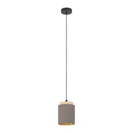 Eglo H&auml;ngeleuchte &raquo;ALBARIZA Pendellampe, Stahl, Holz, Textil, IP20, E27, Wohnzimmerlampe&laquo; E27 1 Stk. Elegante H&auml;ngelampe f&uuml;r Esszimmer, K&uuml;che oder 