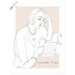 Artland Wandbild &raquo;Lesende Frau&laquo; Bilder von Frauen 1 Stk. tlg. als Alubild, Leinwandbild, Poster, Wandaufkleber in verschied. Gr&ouml;&szlig;en beige Papier B/H/T: 30cm x
