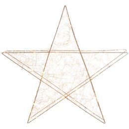 AM Design LED Stern Warmwei&szlig; Weihnachtsstern aus Draht, Weihnachtsdeko aussen gold &Oslash; 55cm
