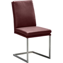 K+w Komfort & Wohnen K+W Komfort & Wohnen Esszimmerstuhl &raquo;Freischwinger, Lederstuhl&laquo; () stabiles Hochkantrohr, Untergestell in Edelstahloptik oder schwarz rot B/H/T: 47cm 