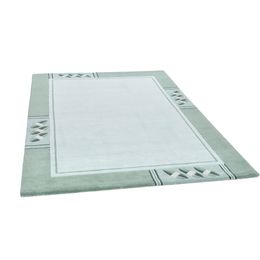 Wollteppich Theko, B:70cm H:15mm L:140cm, gr&uuml;n, Schurwolle, Wohnzimmer, Teppiche, "Royal Nepali 3029", reine Wolle, handgetuftet, modernes Design,