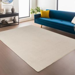 Ayyildiz Teppiche Teppich &raquo;JOY 1400, auch als L&auml;ufer und in Rund erh&auml;ltlich&laquo; rechteckig 11 mm H&ouml;he besonders weich, uni Kurzflor, Wohnzimmer, Kinderzimmer beige 