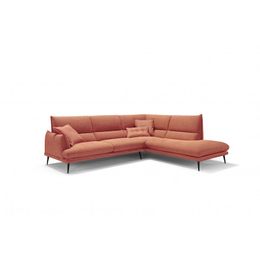 Egoitaliano Ecksofa &raquo;FUNNY, hochwertiges & aktuelles Design, bequeme R&uuml;ckenlehne, L-Form&laquo; toller Sitzkomfort, hochwertiger Strukturmix-Bezug, Breite 265cm orange 