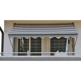 Angerer Klemmmarkise grau gestreift, Ausfall: 150 cm, versch. Breiten grau Polyacryl 300cm, 150cm